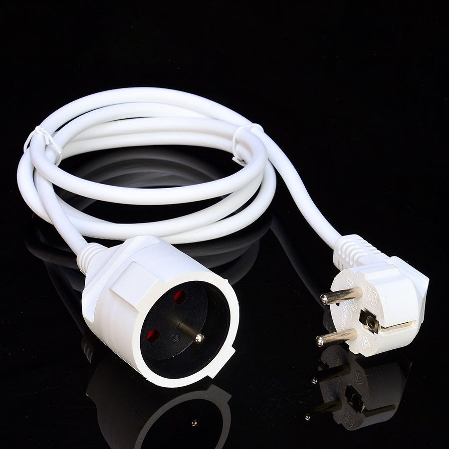 Hot Selling 3 Prong Round Pin Extention Cable White SNI Extention Cord ...