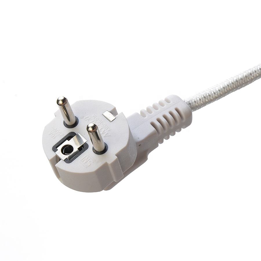 SNI Certificated 16A Plug Braided Power Cord & Extension Cords White L ...