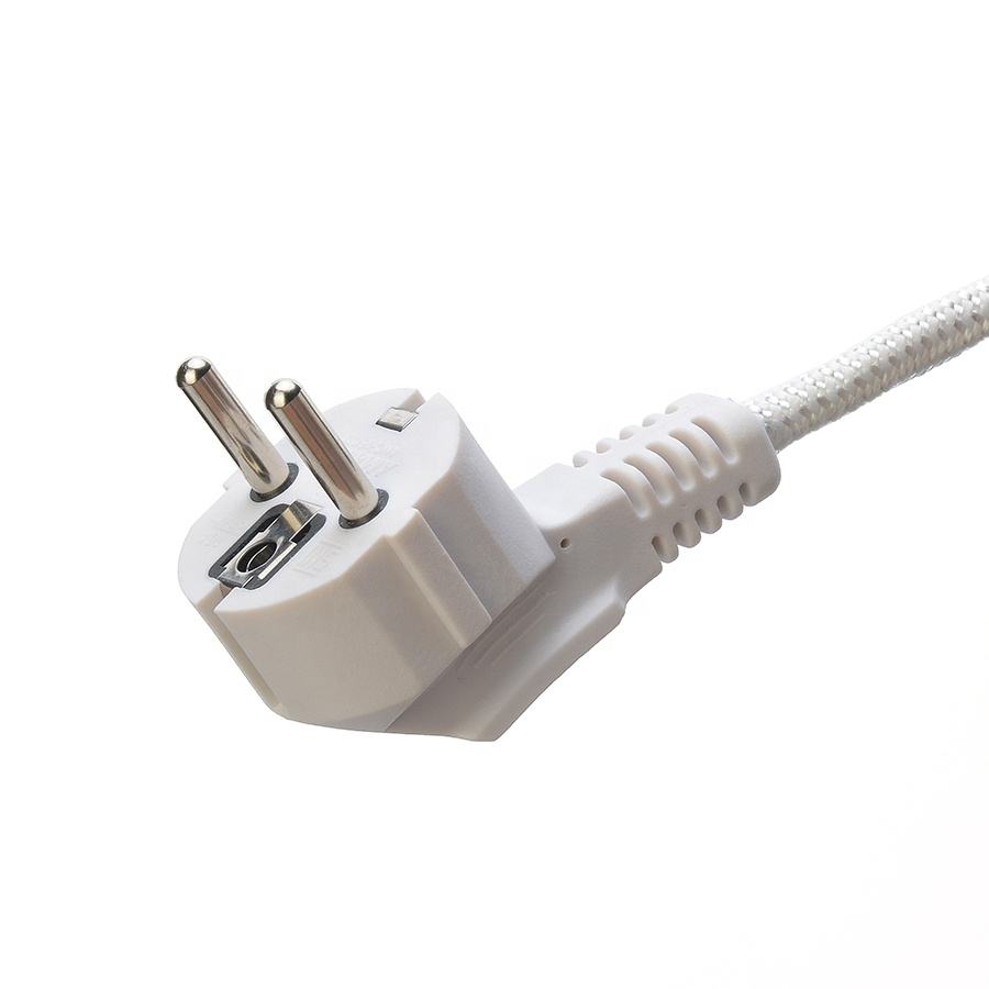 SNI Certificated 16A Plug Braided Power Cord & Extension Cords White L ...